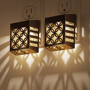 doresshop plug in night lights [2 pack], night lights, night lights plug into wall, dusk to dawn sensor, adjustable brightness, decorative nightlight for bathroom, hallway, stairway, soft white