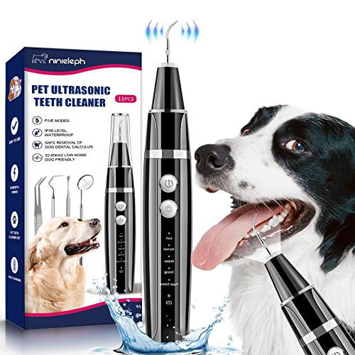 Ninieleph Teeth Cleaner for Dogs, Dog Teeth Cleaning, Dog Ultrasonic Tartar Remover, Keep Dog Teeth Health. (Black)