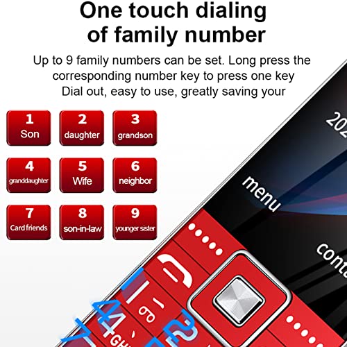 ASHATA Big Button Mobile Phone for Elderly, Upgraded GSM Unlocked Senior Cell Phone with SOS Emergency Button and Torch, Dual Card Dual Standby, Loud Voice, 6800mah Battery(Red)