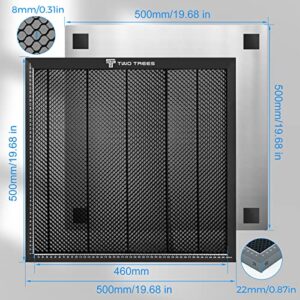 Twotrees Honeycomb Laser Bed 500x500mm Honeycomb Board 19x19 in Honeycomb Working Table for Laser Cutter Engraver (19.68” x19.68”)