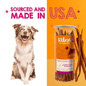 Riley's Slims Dried Sweet Potato Dog Treats - Dehydrated Chews for Dogs - Single Ingredient USA Sourced Made in The USA - 7.5 oz