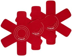 le creuset set of 3 felt cookware protectors - cerise