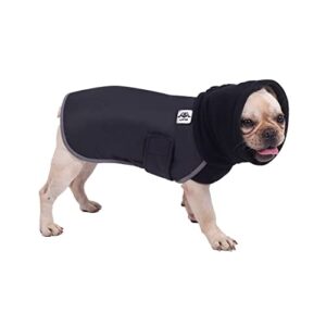 waterproof bulldog clothes dog winter coats,windproof turtleneck fleece snow jacket for small medium large french bulldog english bulldog american pit bull dogs black green