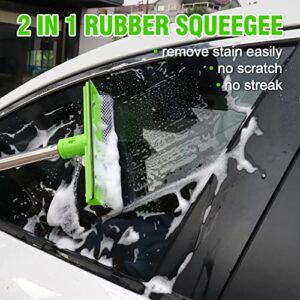 62'' Car Wash Brush with Long Handle Car Wash Mop Mitt Chenille Car Cleaning Kits Windshield Window Squeegee Car Duster Microfiber Towel Gloves for Cars RV SUV Truck 11PCS