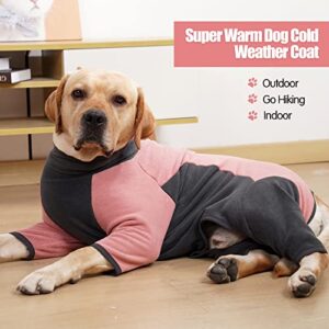 LIANZIMAU Dog Cold Weather Coats Fleece Dog Coat with Legs Warm Coats & Jackets Dog Pajamas for Small Medium Large Pet Indoor & Outdoor Wear