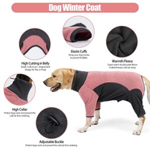 LIANZIMAU Dog Cold Weather Coats Fleece Dog Coat with Legs Warm Coats & Jackets Dog Pajamas for Small Medium Large Pet Indoor & Outdoor Wear