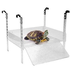 hanging turtle basking platform for aquatic turtles 40 75 gallon, aquatic reptile ramp dock, turtle terrace, turtle tank accessories