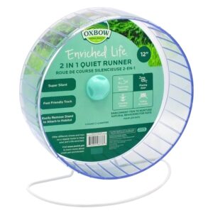 oxbow enriched life small animal accessories - exercise wheel for rats - 2 in 1 quiet runner - 12 inch