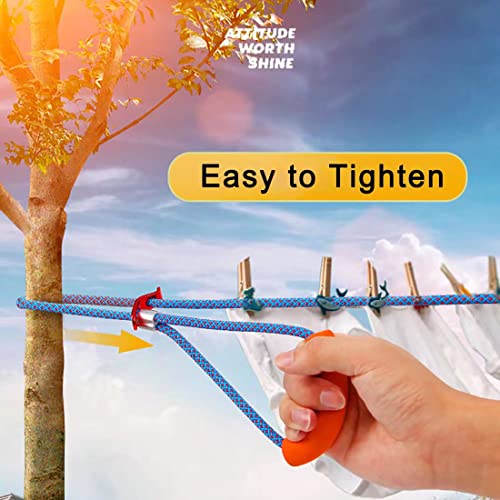 Togestar Clothesline Blue Rope 10m/33ft Unique Design - Easy to Tighten - Heavy Duty Drying Laundry Line Adjustable for Indoor Outdoor Laundry Clothesline Rope