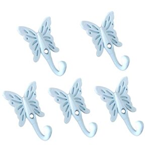 aolzunk 5 pcs vintage wall mounted hanger hooks white antique door hangers coat hooks for hanging coat clothes caps hat scarf jacket bag robe