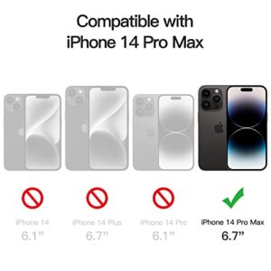 JETech Case for iPhone 14 Pro Max 6.7-Inch (NOT for iPhone 14 Pro) with 2-Pack Tempered Glass Screen Protector, 360 Full Body Shockproof Bumper Phone Cover Protective Clear Back (Clear)