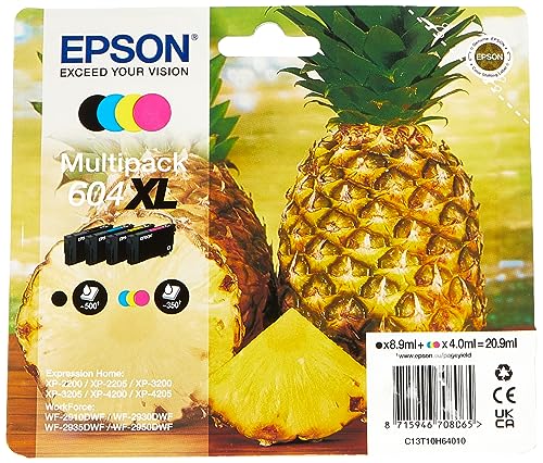 Epson 604XL Pineapple, Genuine Multipack, 4-Colours Ink Cartridges