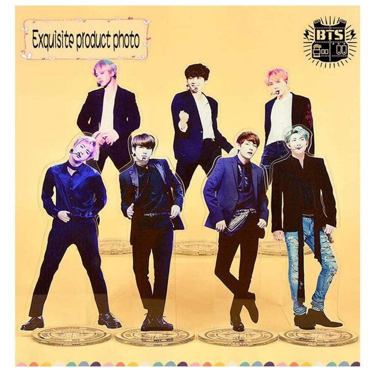 Kpop Star Acrylic Toy Double-side Photo Desk Stand for Desk Decoration Party Decoration (Suga)