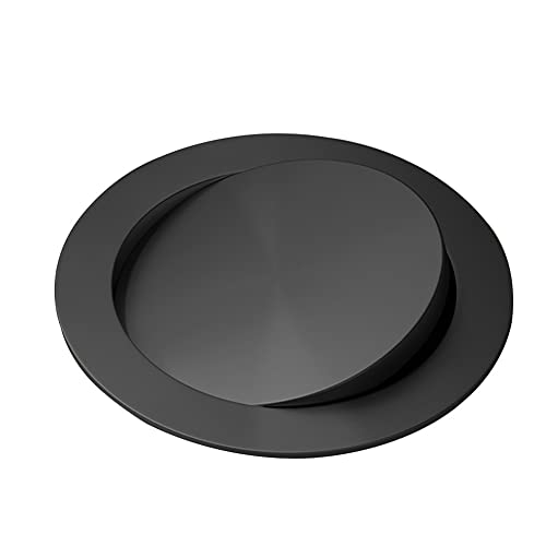 Trash Cans Lids, Stainless Steel Trash Grommet Countertop Built-in Trash Bin Balance Flap Cover Round Recessed Counter Top Cover Waste Chute Wastebasket Cover XJJUN ( Color : Black , Size : D-24cm )