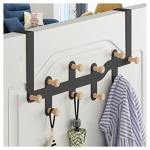 rureu coat rack wall mount, wall hooks for hanging over the door,coat hooks wall hooks coat hangers for wall, hat racks hooks for hanging coats wall mounted/black/6 hooks