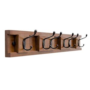 rureu coat rack, 6 tri hooks, coat rack hooks, hook rack rail, entryway hanging coat rack, wall coat hanger for the entryway, bathroom, bedroom, kitchen