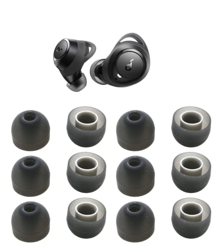 Replacement 6 Pair Medium Size Eartips for Soundcore by Anker Life A1 True Wireless Earbuds