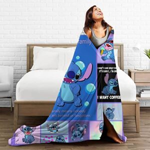 Cartoon Blanket Super Soft Flannel Throw Blanket Warm Comfortable Cute Blanket for Couch Bed Sofa Living Room for Kids Adults All Season 80"x60"