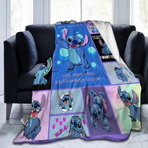 Cartoon Blanket Super Soft Flannel Throw Blanket Warm Comfortable Cute Blanket for Couch Bed Sofa Living Room for Kids Adults All Season 80"x60"