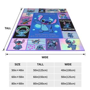 Cartoon Blanket Super Soft Flannel Throw Blanket Warm Comfortable Cute Blanket for Couch Bed Sofa Living Room for Kids Adults All Season 80"x60"