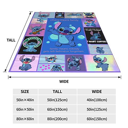 Cartoon Blanket Super Soft Flannel Throw Blanket Warm Comfortable Cute Blanket for Couch Bed Sofa Living Room for Kids Adults All Season 80"x60"