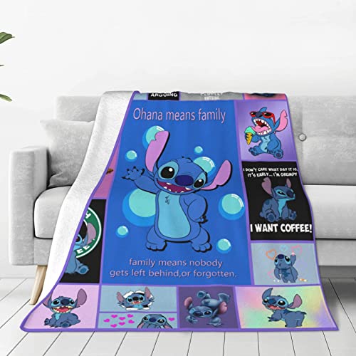 Cartoon Blanket Super Soft Flannel Throw Blanket Warm Comfortable Cute Blanket for Couch Bed Sofa Living Room for Kids Adults All Season 80"x60"