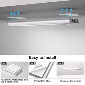 EVERDOSS Under Cabinet Lights Wireless, Under Counter Lights for Kitchen,2 Packs 30 LEDs 6000K 7.8ins Cabinet Lights Motion Sensor,1500 Mah Motion Sensor Under Cabinet Light with Magnet Sticks