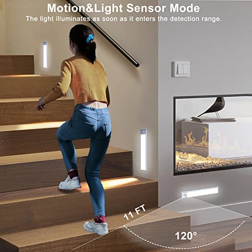 EVERDOSS Under Cabinet Lights Wireless, Under Counter Lights for Kitchen,2 Packs 30 LEDs 6000K 7.8ins Cabinet Lights Motion Sensor,1500 Mah Motion Sensor Under Cabinet Light with Magnet Sticks