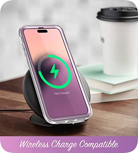 i-Blason Cosmo Series for iPhone 14 Pro Case 6.1 inch (2022 Release), Slim Full-Body Stylish Protective Case with Built-in Screen Protector (Purplefly)