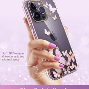 i-Blason Cosmo Series for iPhone 14 Pro Case 6.1 inch (2022 Release), Slim Full-Body Stylish Protective Case with Built-in Screen Protector (Purplefly)