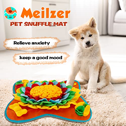 Meilzer Snuffle Mat for Dogs Pet Treats Feeding Mat for Small/Medium Breed Dogs Non-Slip/Portable/Durable Interactive Dog Puzzle Toys Encourages Natural Foraging Skills