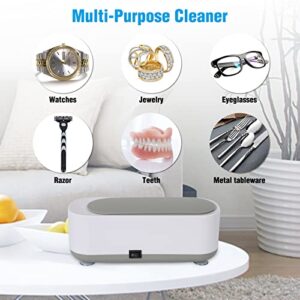 MorTime Ultrasonic Jewelry Cleaner, 300ml 2 AAA Batteries Operated Household Ultrasonic Cleaning Machine for Glasses Jewelry Watches Necklaces Rings