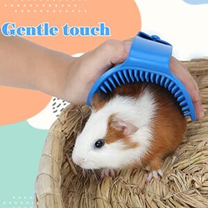 Rabbit Grooming Kit, Rabbit Brush, Small Animal Pets Grooming Kits Include Pet Grooming Shedding Slicker Brush, Bath Massage Glove Brush, Nail Clipper, Flea Comb, Pet Double-Sided Comb for Rabbits Guinea Pigs Hamster Bunny (blue)