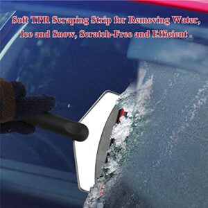 Zhaman Oversized Ice Scrapers for Car Windshield, Stainless Steel Snow Brush Scraper, Winter Frost Removal Tool for Car Window, SUV and Small Trucks, Stocking Stuffer Car Gift, Gray