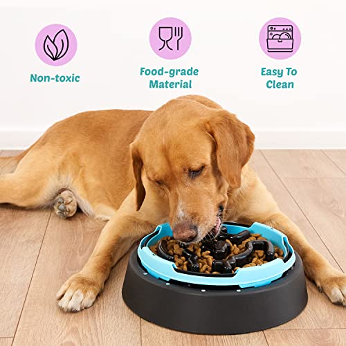 Paw Place Adjustable Dog Bowls Large Breed - Dog Bowl Slow Feeder Slow Eating Dog Bowl Slow Feed Dog Bowl Slow Dog Feeder Bowl