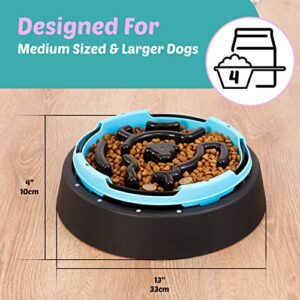 Paw Place Adjustable Dog Bowls Large Breed - Dog Bowl Slow Feeder Slow Eating Dog Bowl Slow Feed Dog Bowl Slow Dog Feeder Bowl