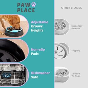 Paw Place Adjustable Dog Bowls Large Breed - Dog Bowl Slow Feeder Slow Eating Dog Bowl Slow Feed Dog Bowl Slow Dog Feeder Bowl