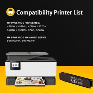 972X Black Ink Cartridge (1-Pack) High Yield | Compatible Replacement for HP 972x Work with PageWide Pro MFP 477dw 477dn 552dw 577dw 452dw 577z 452dn Printer