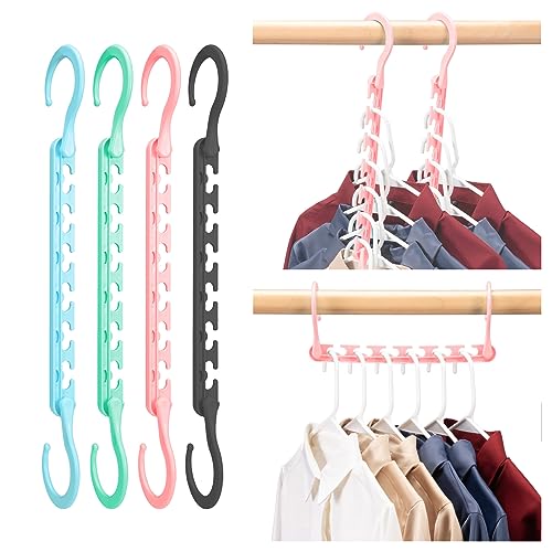 Smartor Closet Organizers and Storage - 12 Pack, Closet Organizer Hanger for Heavy Clothes, Hangers Space Saving for Wardrobe, Dorm, House Essentials for College Students Girls, Space Saver Hangers