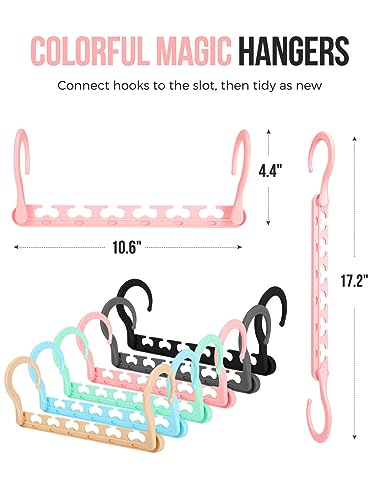 Smartor Closet Organizers and Storage - 12 Pack, Closet Organizer Hanger for Heavy Clothes, Hangers Space Saving for Wardrobe, Dorm, House Essentials for College Students Girls, Space Saver Hangers