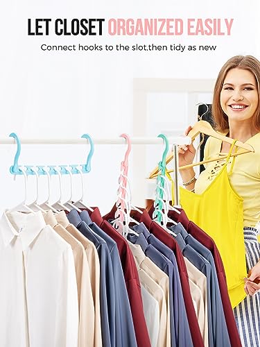 Smartor Closet Organizers and Storage - 12 Pack, Closet Organizer Hanger for Heavy Clothes, Hangers Space Saving for Wardrobe, Dorm, House Essentials for College Students Girls, Space Saver Hangers