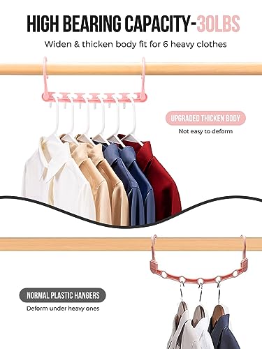 Smartor Closet Organizers and Storage - 12 Pack, Closet Organizer Hanger for Heavy Clothes, Hangers Space Saving for Wardrobe, Dorm, House Essentials for College Students Girls, Space Saver Hangers