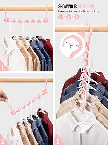 Smartor Closet Organizers and Storage - 12 Pack, Closet Organizer Hanger for Heavy Clothes, Hangers Space Saving for Wardrobe, Dorm, House Essentials for College Students Girls, Space Saver Hangers