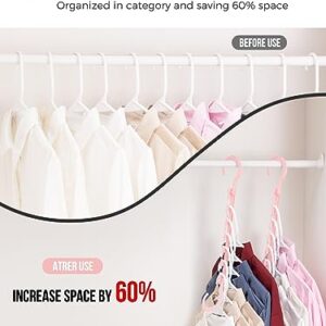 Smartor Closet Organizers and Storage - 12 Pack, Closet Organizer Hanger for Heavy Clothes, Hangers Space Saving for Wardrobe, Dorm, House Essentials for College Students Girls, Space Saver Hangers