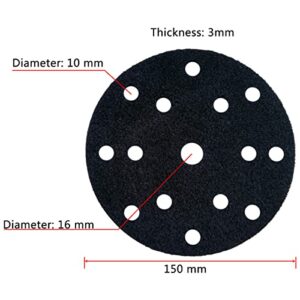 6 inch 15 Holes Premium Hook and Loop Pad Saver for Random Orbital Sanders Pads notably extends The Backing pad´s Lifetime,Multi Hole Pad Protector