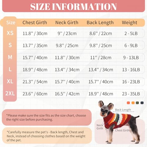 Kuoser Dog Sweater, Pet Cable Knitted Pullover Puppy Warm Clothes, Doggy Turtleneck Classic Knitwear Soft Thickening Doggie Outfit, Cold Weather Thermal Wear for Small Medium Dogs Cats Red