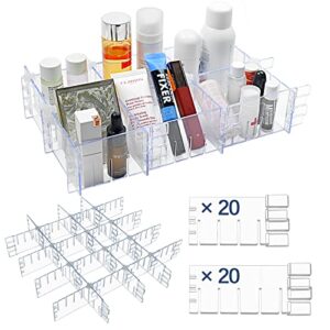 imboxx acrylic drawer divider set 40 pieces adjustable diy drawer organizer dresser separator for socks underwear lipstick tidy kitchen bedroom dresser