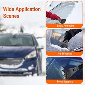 Oversized Ice Scrapers, Car Windshield Snow Scraper with Ergonomic Foam Grip, Window Frost Remover Brush for Truck SUVs-No Scratch,Ideal for Christmas Stocking Stuffers White Elephant Gifts