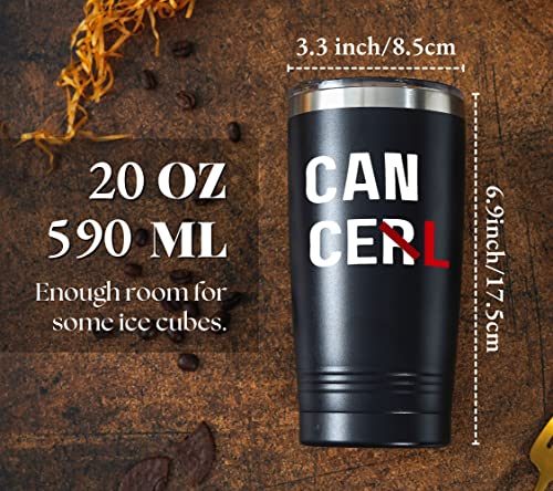 Onebttl Cancer Gifts for Women, Men, 20oz Insulated Mugs With Lid, Surgery Gifts for Friends With Cancer, Chemo Patients - Cancel Cancer