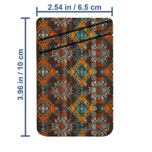 Diascia Pack of 2 - Cellphone Stick on Leather Cardholder ( Ethnic Boho Ethno Pattern Pattern ) ID Credit Card Pouch Wallet Pocket Sleeve